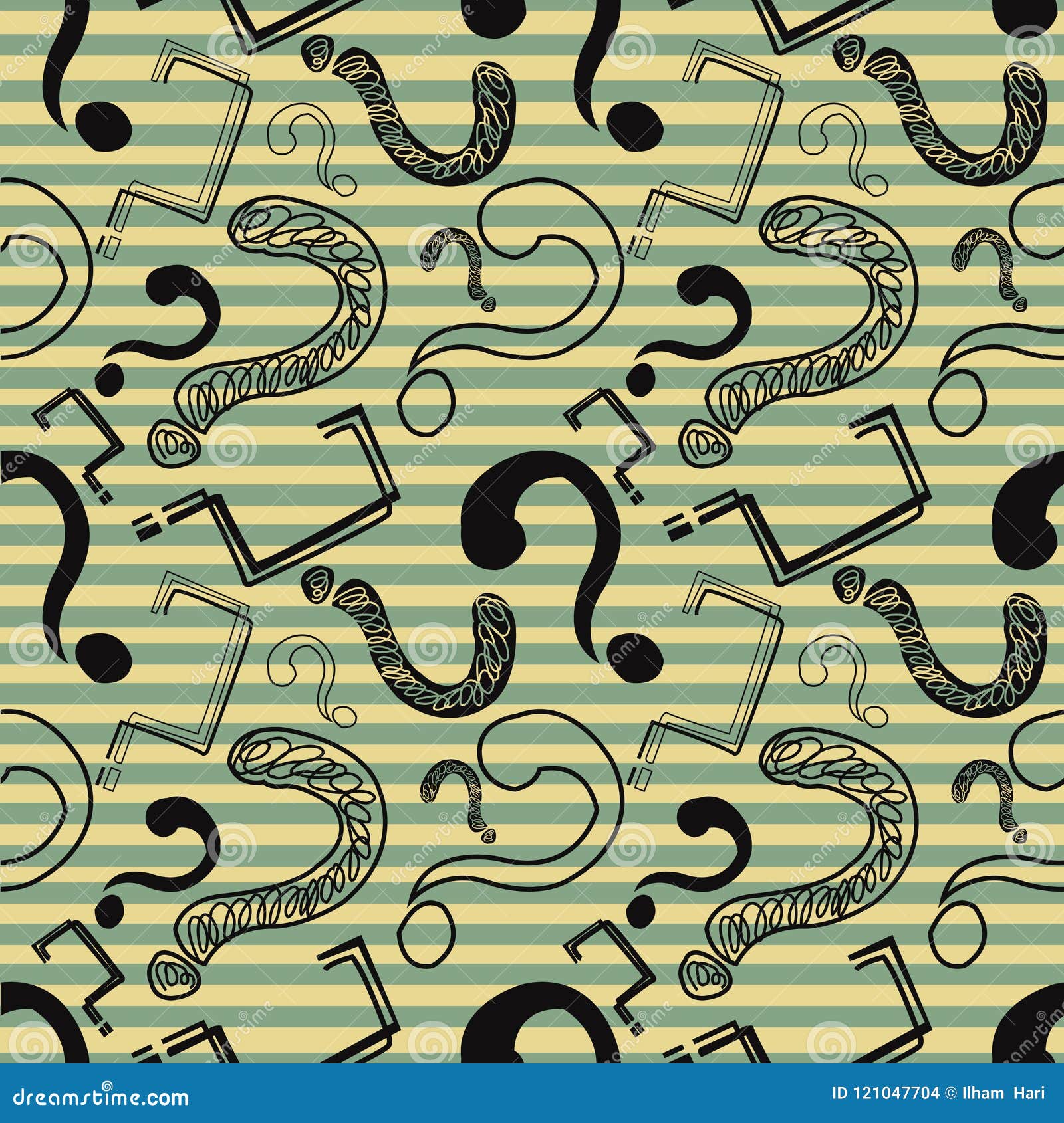 Questions Marks Seamless Pattern. Hand Drawn Stock Illustration ...
