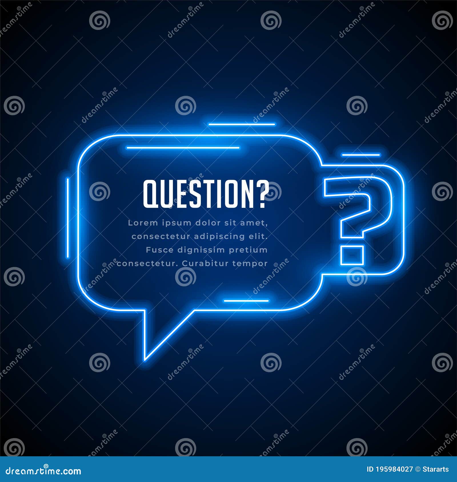 Questions Neon Style Background with Text Space Stock Vector ...