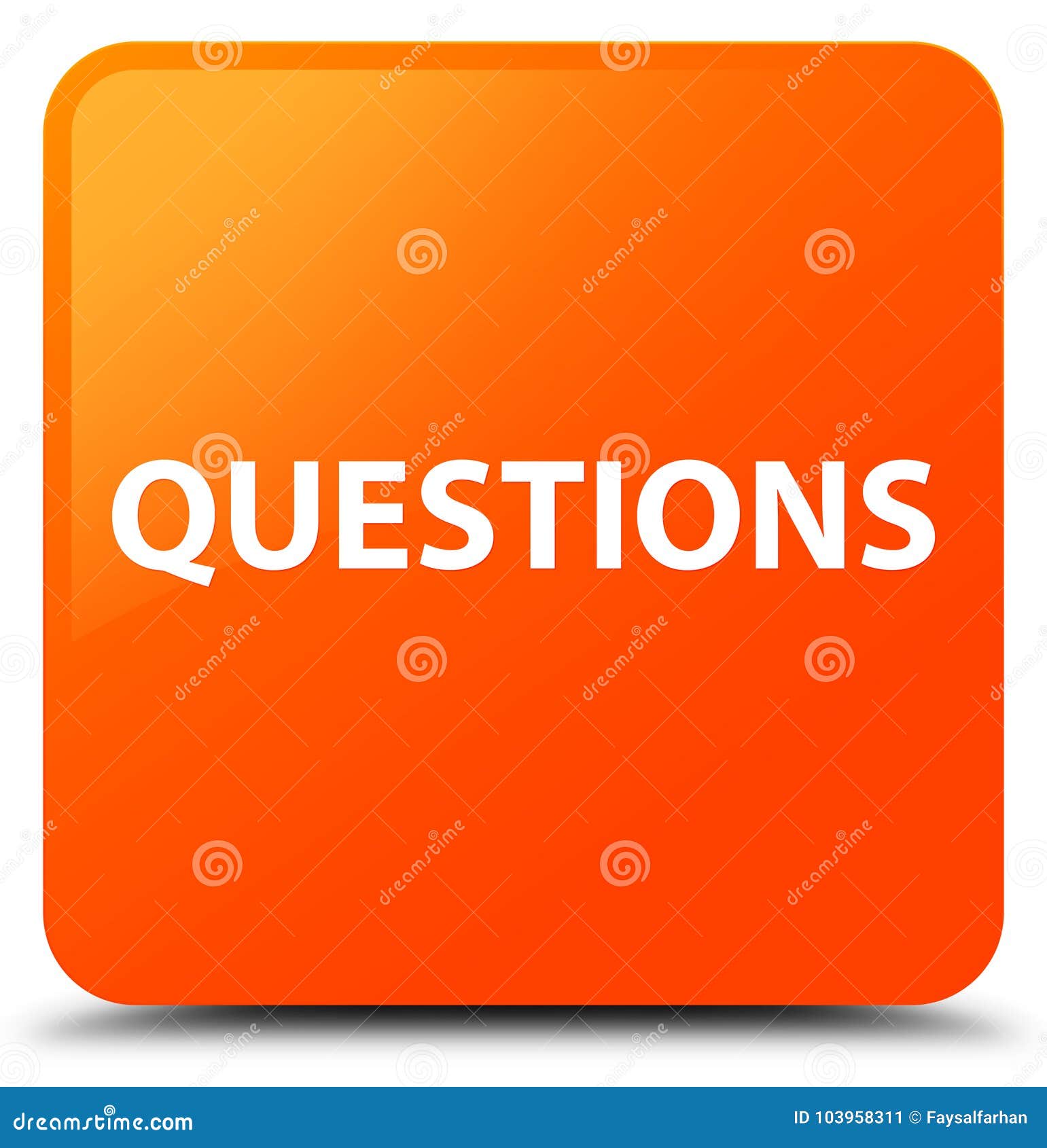 Questions Orange Square Button Stock Illustration - Illustration of ...