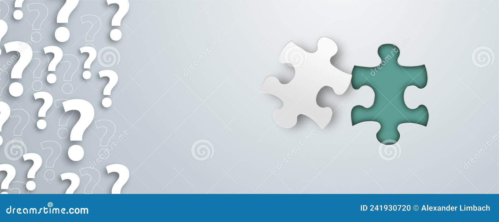 Questions Paper Puzzle Hole Gray Header Stock Vector - Illustration of ...