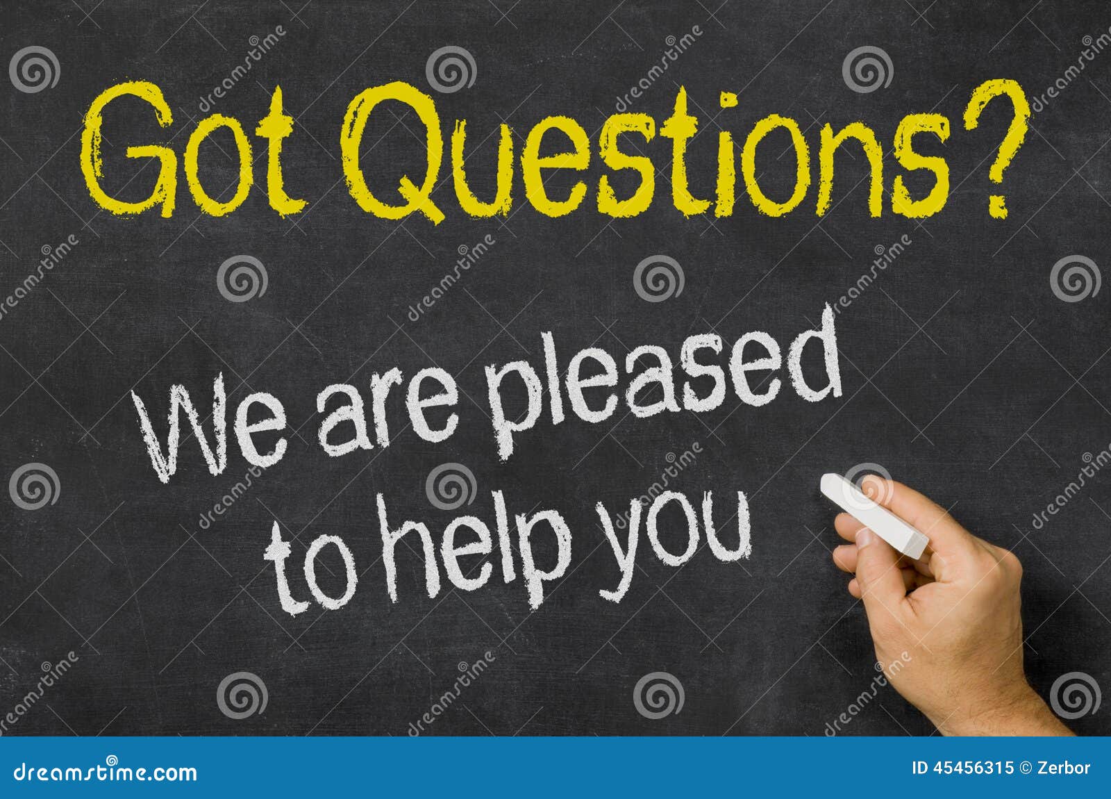 Questions - we are Pleased To Help You Stock Image - Image of ...
