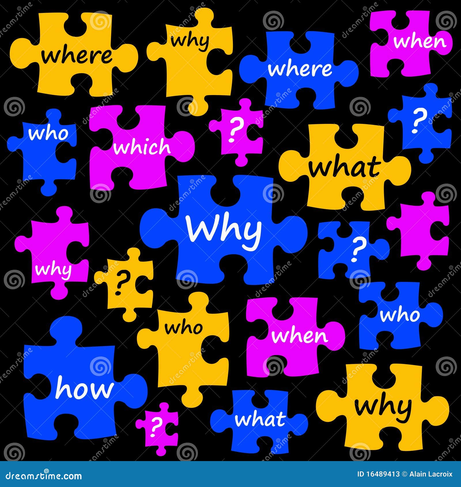 Questions puzzle stock illustration. Illustration of answers - 16489413