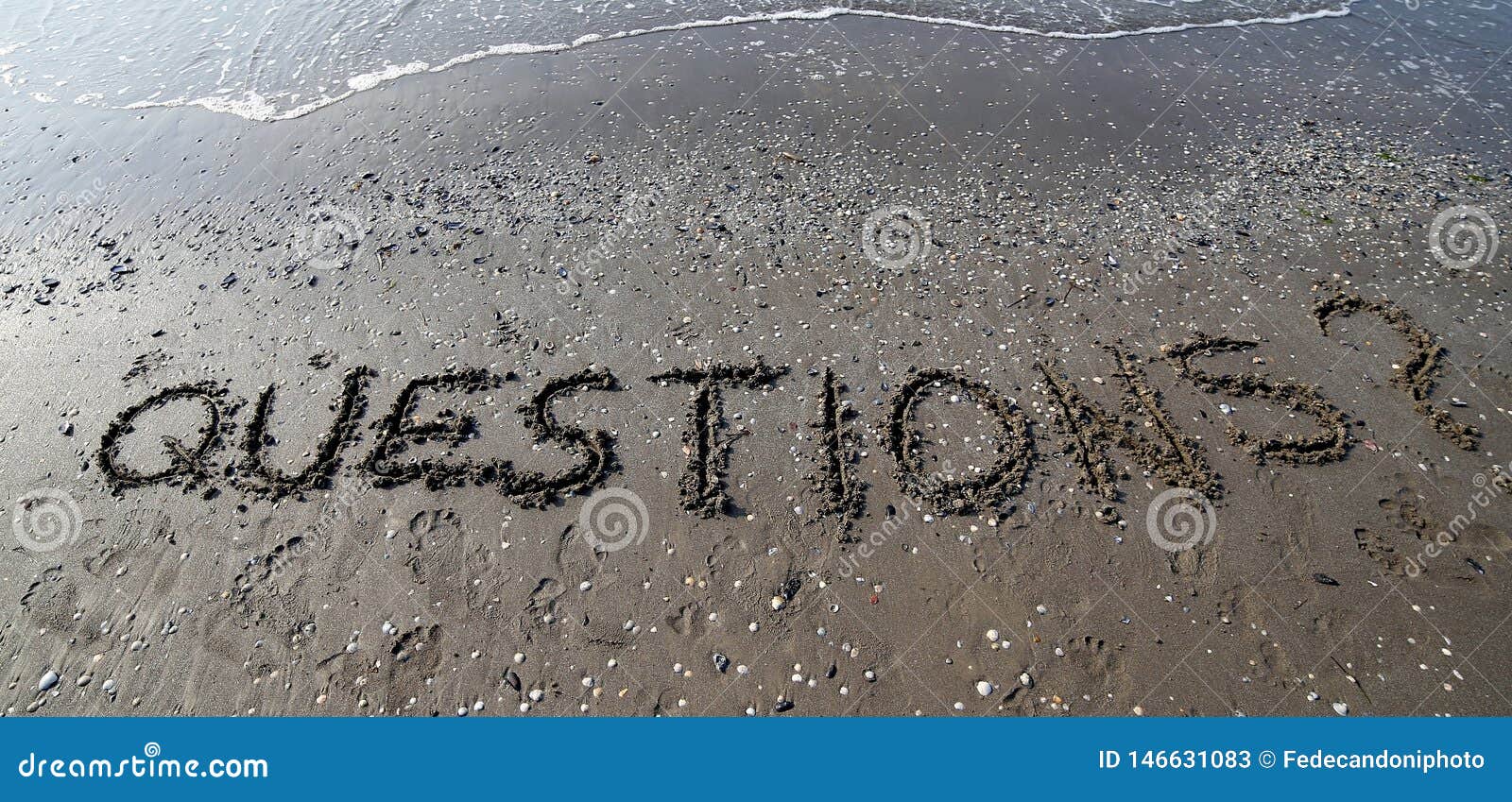Questions with Question Mark Sand Stock Image - Image of word, text ...