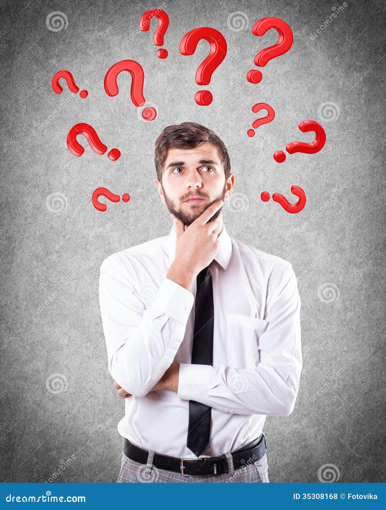 Questions round a head stock photo. Image of emotion - 35308168