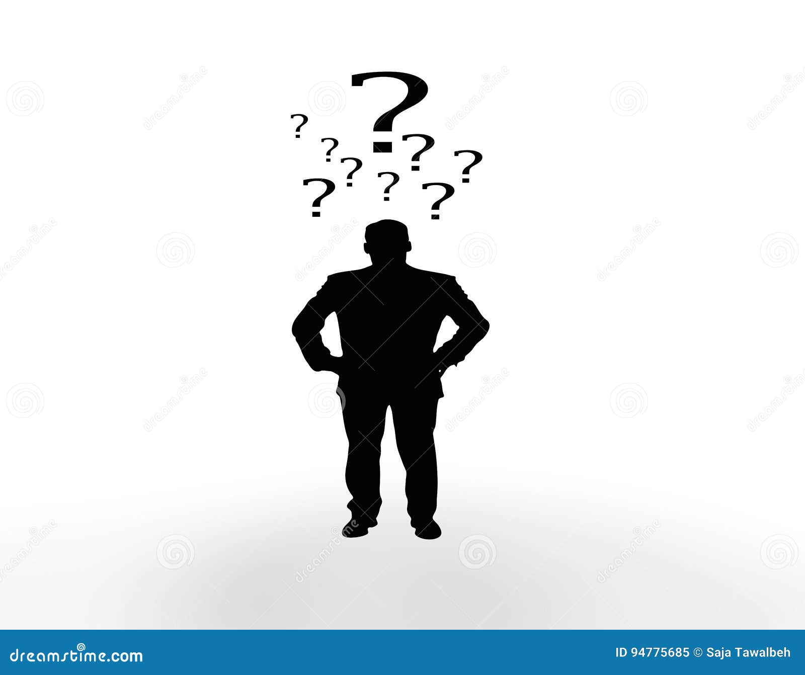 Questions round a head stock illustration. Illustration of caucasian ...