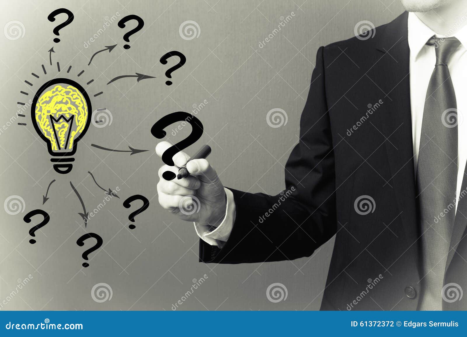 Questions and Solution Idea Light Bulb Stock Photo - Image of hand ...