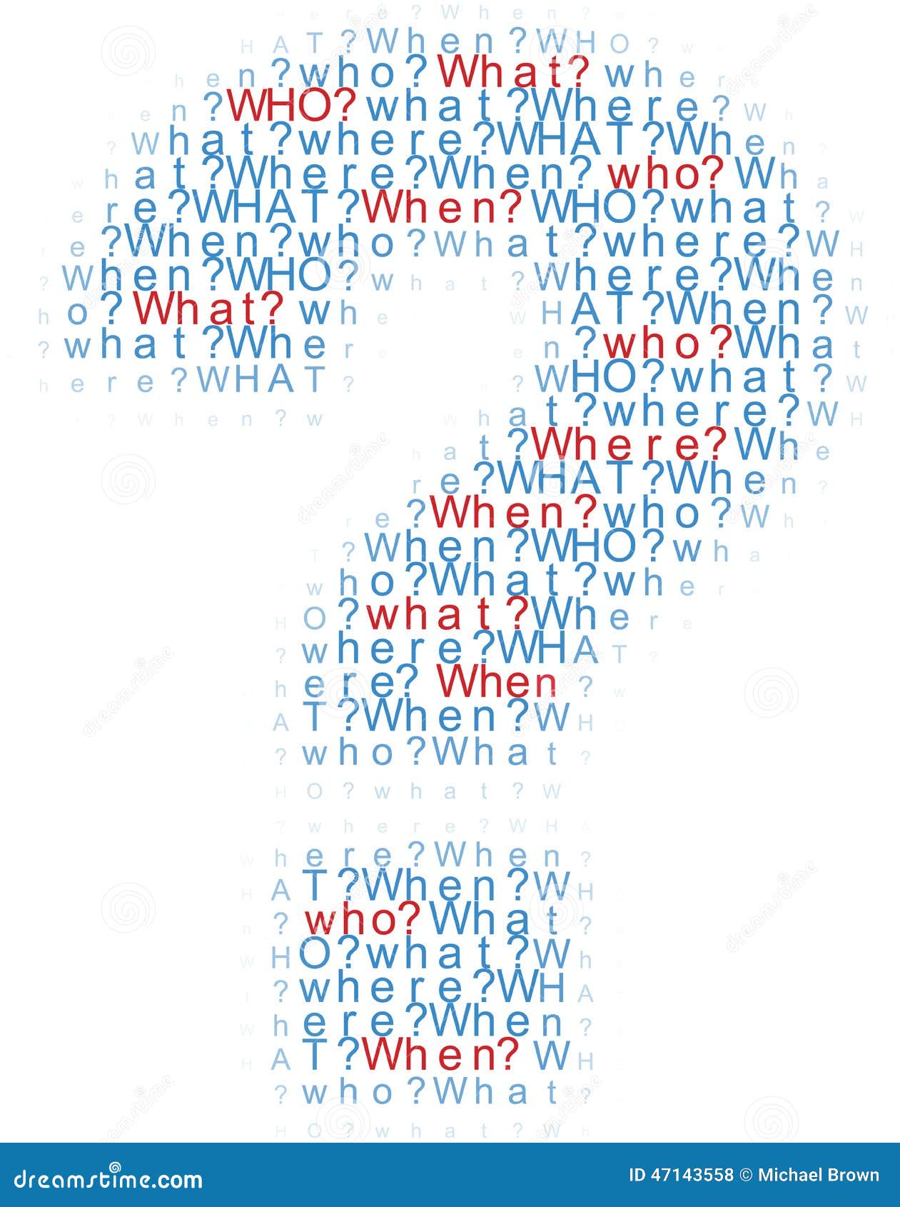 Questions Who What Where when Words Stock Vector - Illustration of ...