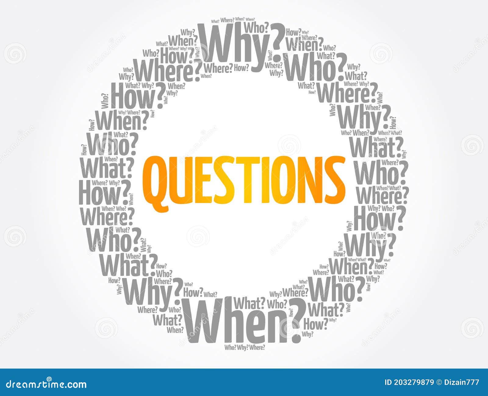 Questions Word Cloud Background Concept Stock Illustration ...