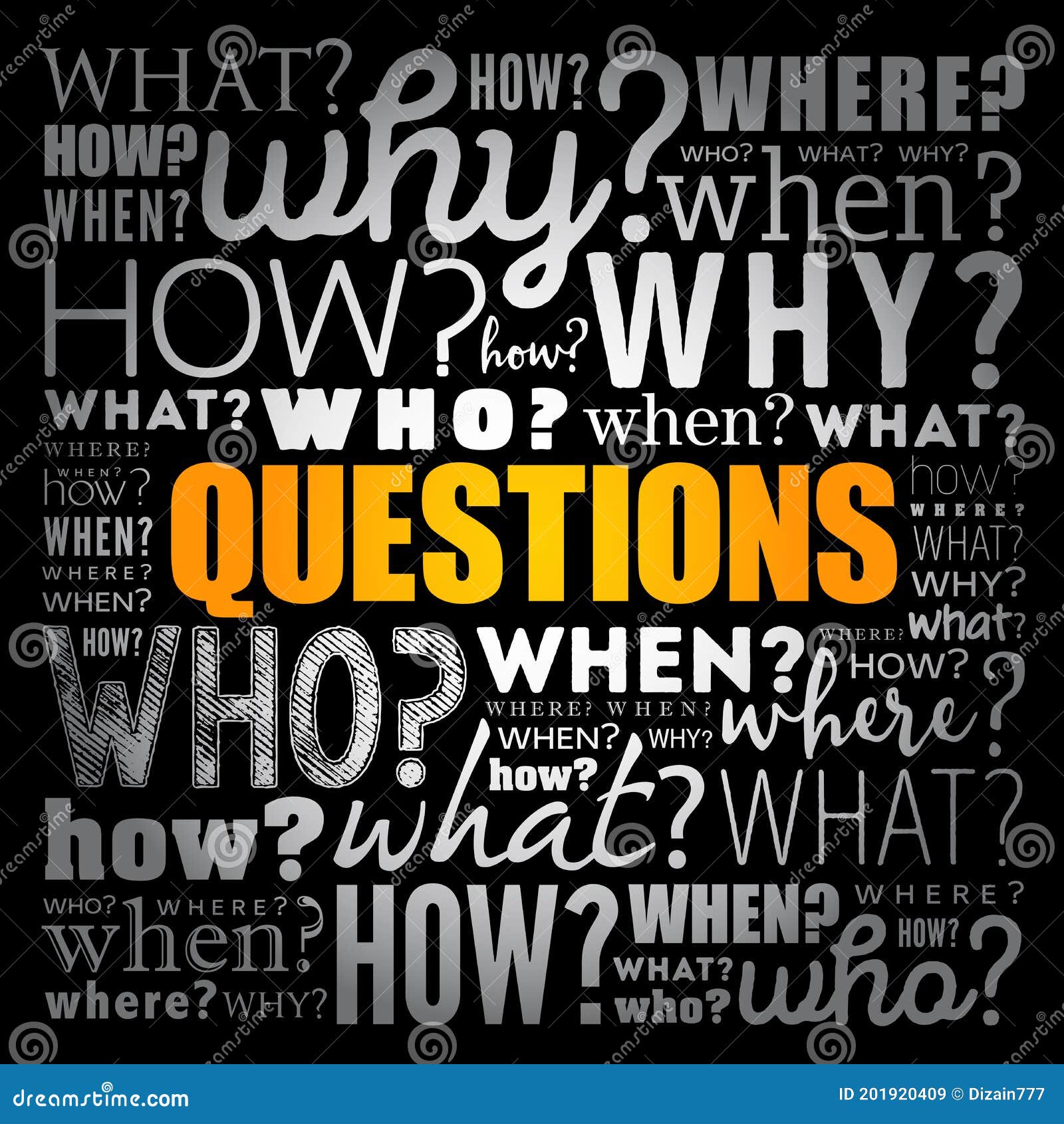 Questions Word Cloud Background Stock Illustration - Illustration of ...