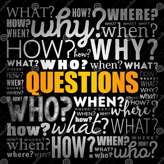 Questions Word Cloud Background Stock Illustration - Illustration of ...