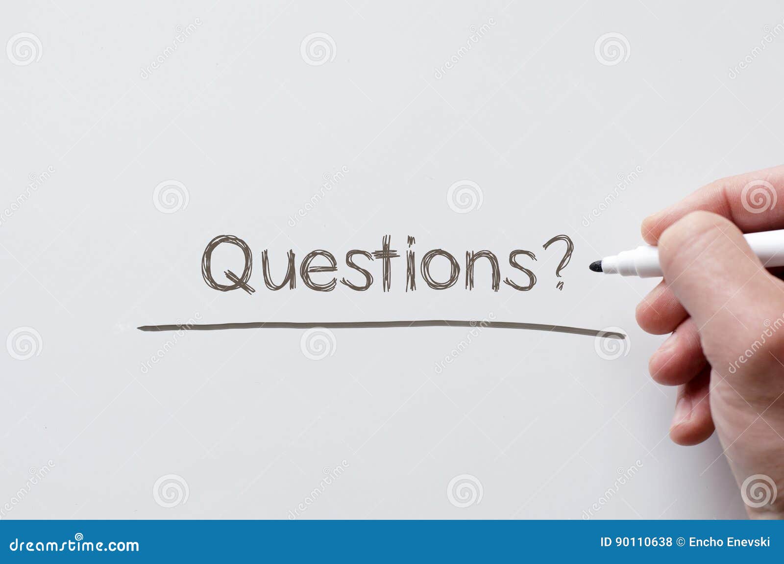 Questions Written on Whiteboard Stock Photo - Image of symbol ...