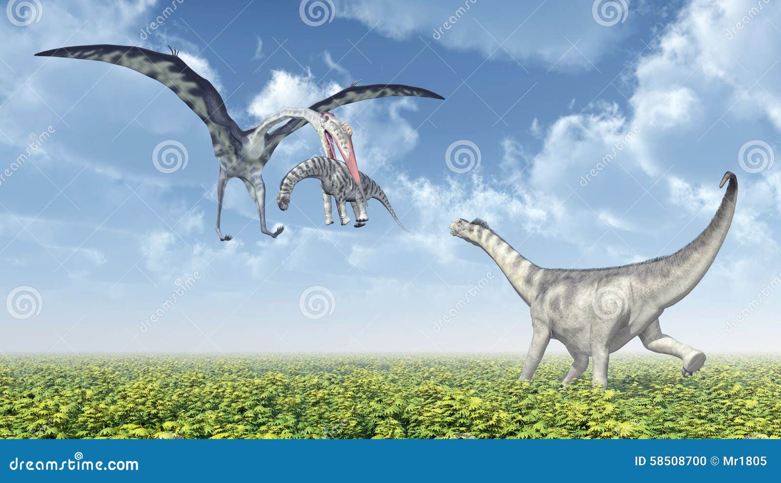 Dinosaur Attacks From The Forest Stock Illustration | CartoonDealer.com ...