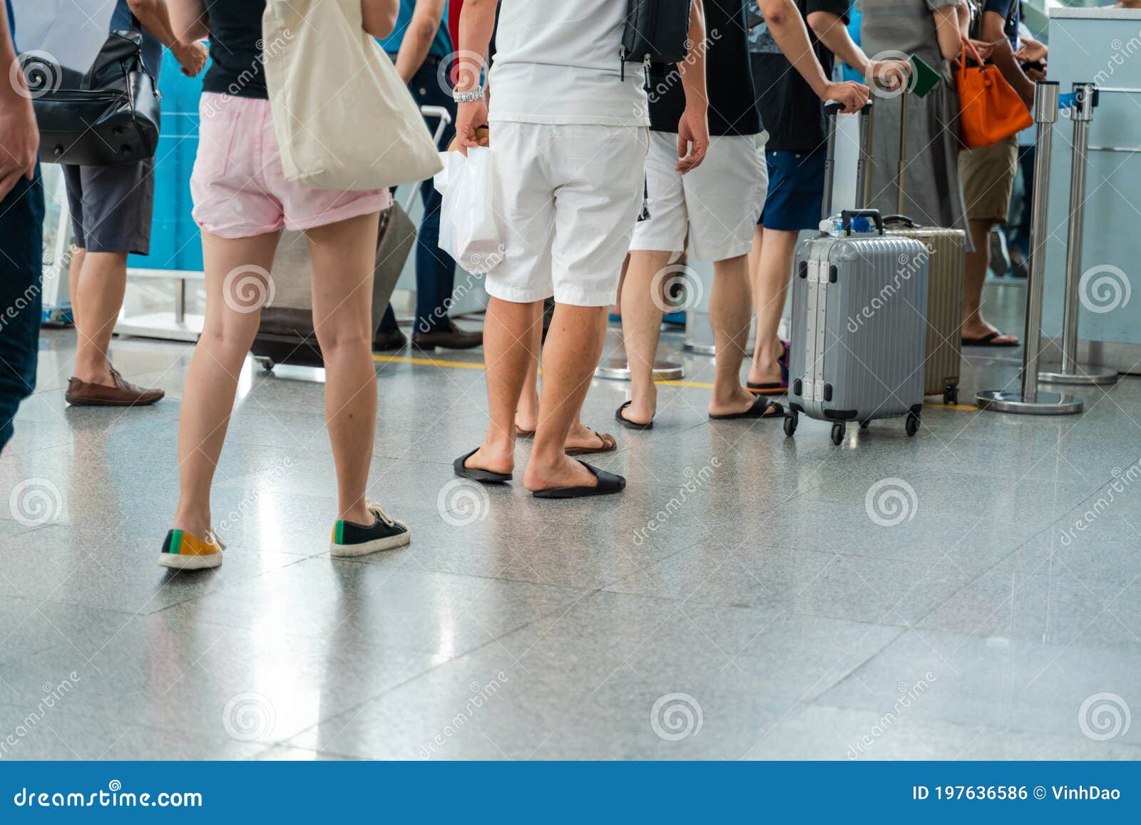 Queue Of Asian Kids In School Uniform Standing In Line Royalty-Free ...