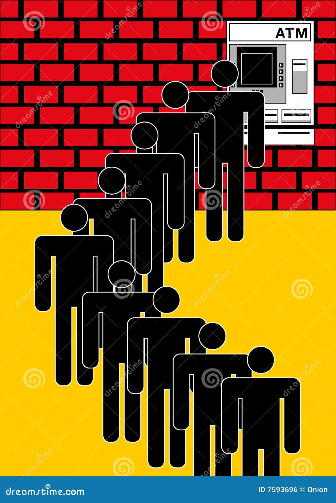 Queue at the atm machine stock illustration. Illustration of automatic ...
