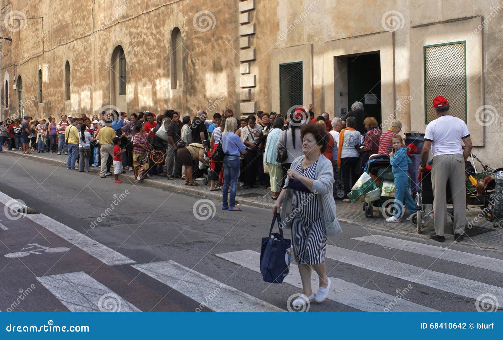 Queue at Basic Food Distribution Point Editorial Photography - Image of ...