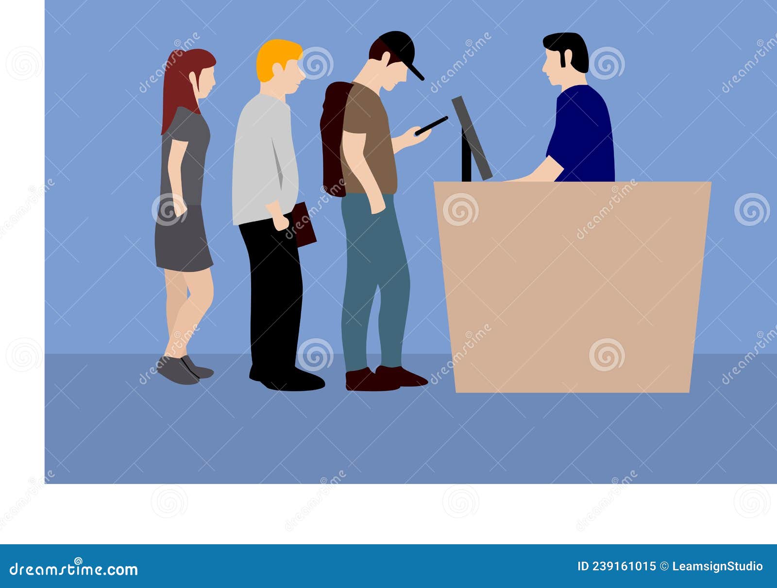 Queue Character Design Illustration Stock Vector - Illustration of ...