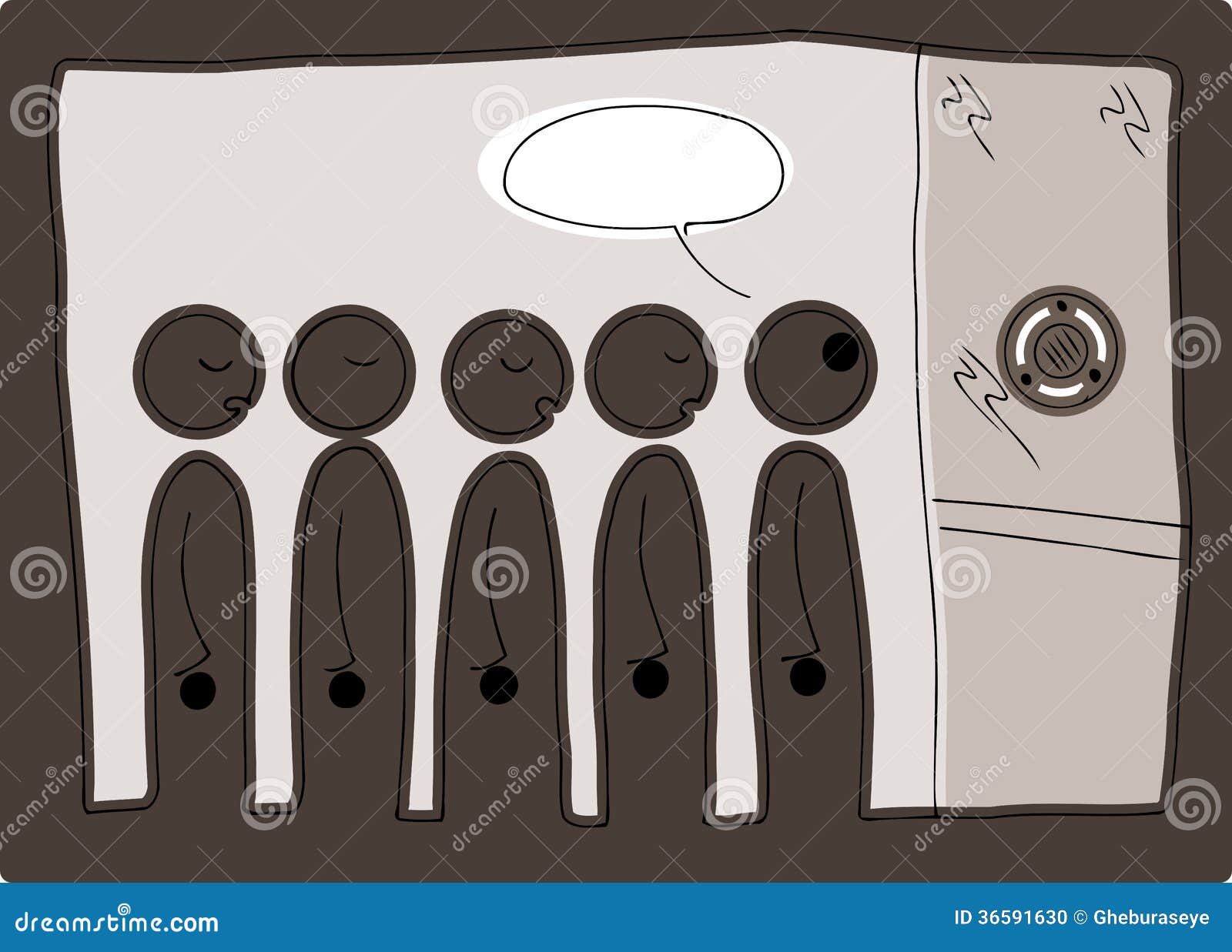 Queue at the Counter Fun Illustration Stock Vector - Illustration of ...