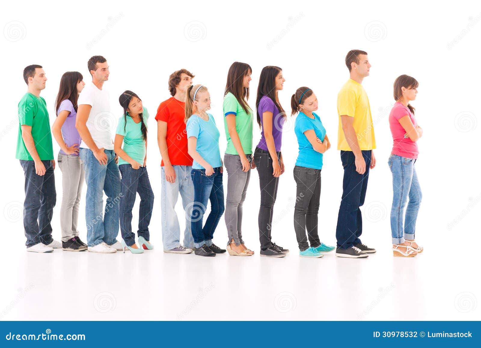 In the Queue stock photo. Image of looking, multiethnic - 30978532