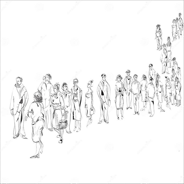 Queue stock illustration. Illustration of social, city - 39349649