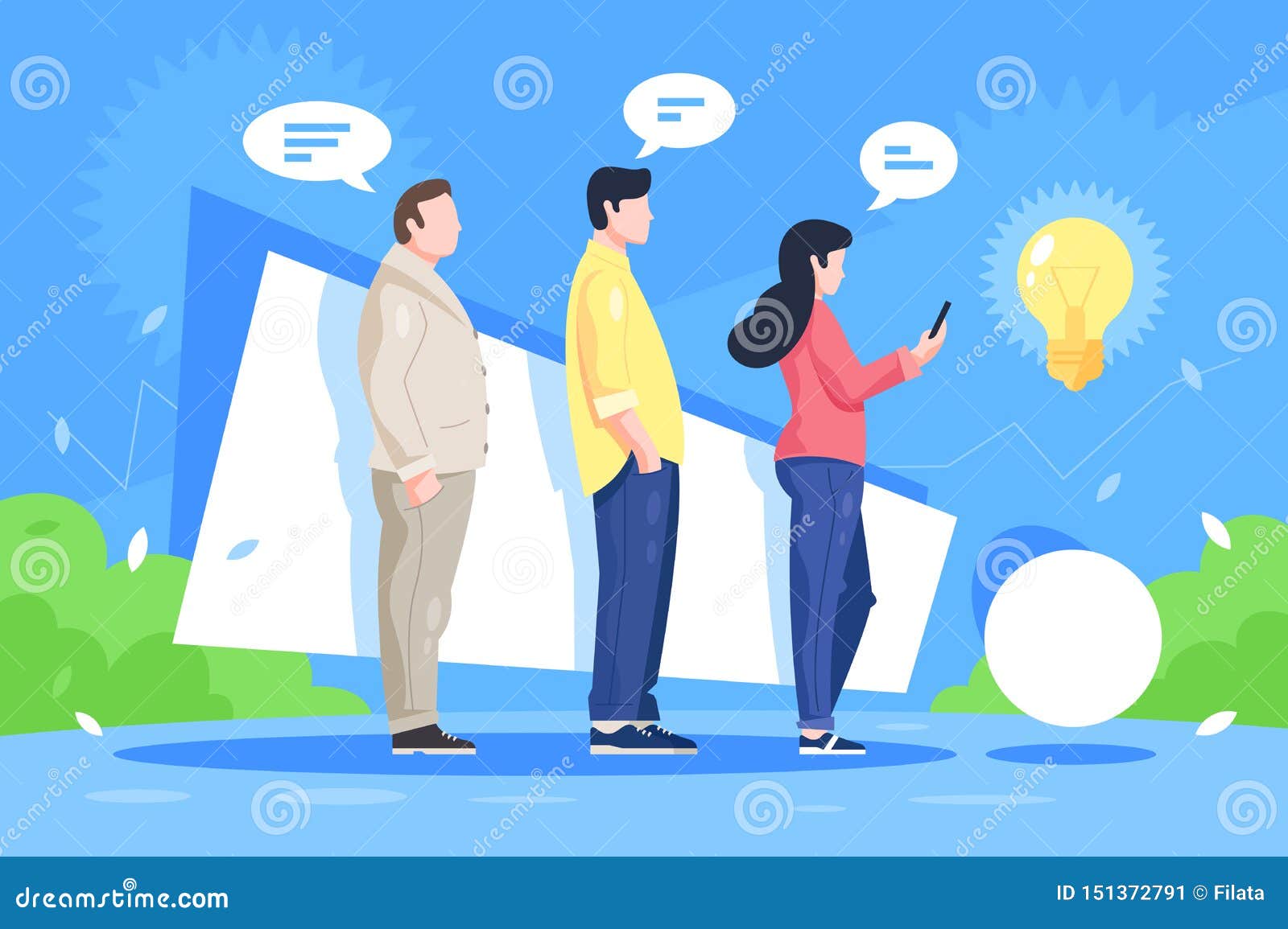 Queue Of Smart Robot Sit Wait For Job Interview Cartoon Vector ...