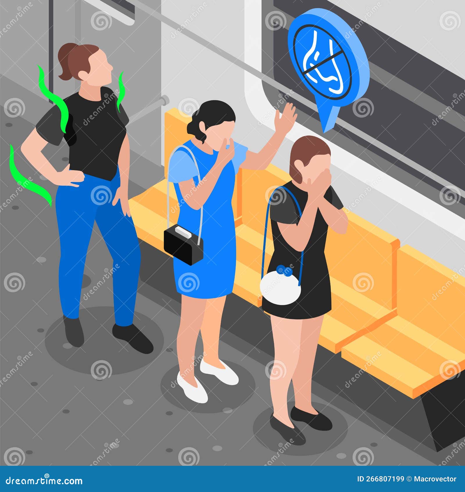 Queue Isometric and Colored Composition Stock Illustration ... Queue Isometric and Colored Composition Stock Illustration ...