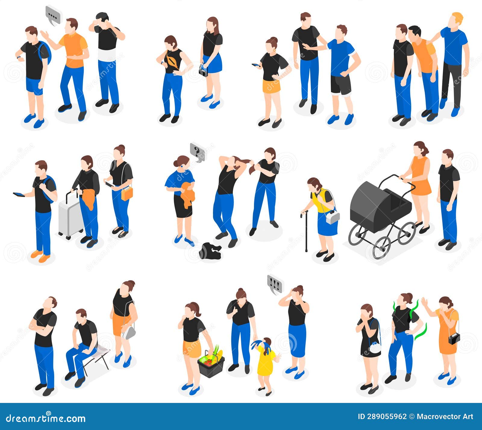 Queue Isometric Icon Set stock vector. Illustration of store - 289055962 Queue Isometric Icon Set stock vector. Illustration of store - 289055962