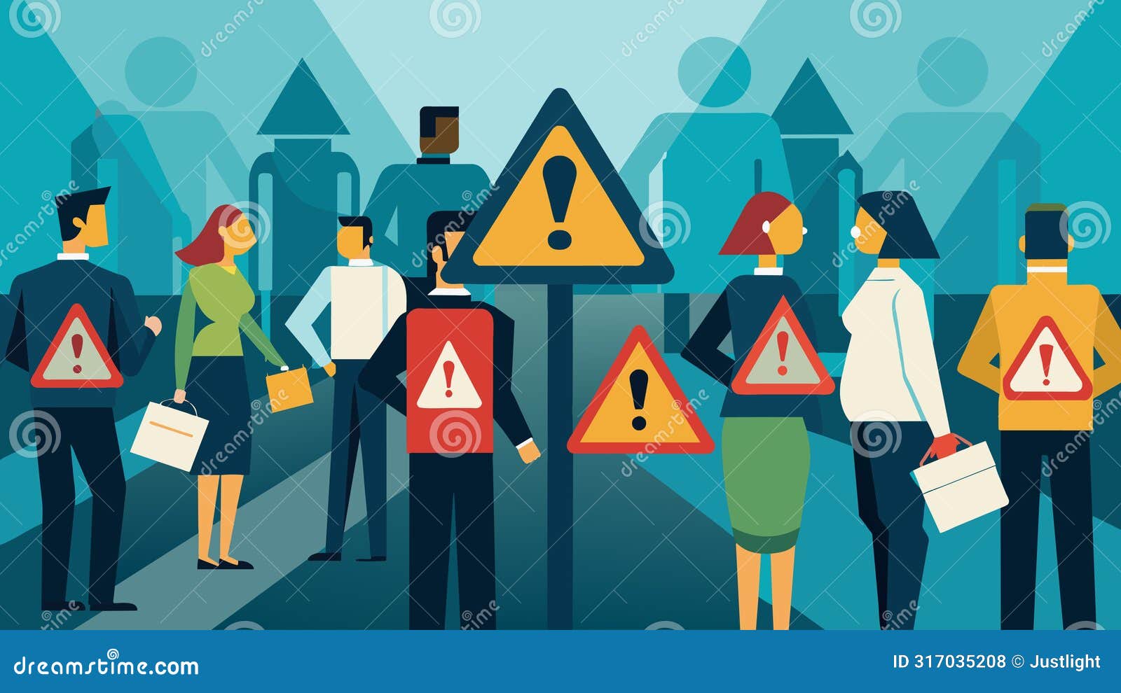 The Queue Line Is Filled With Posters And Warning Signs About The ...