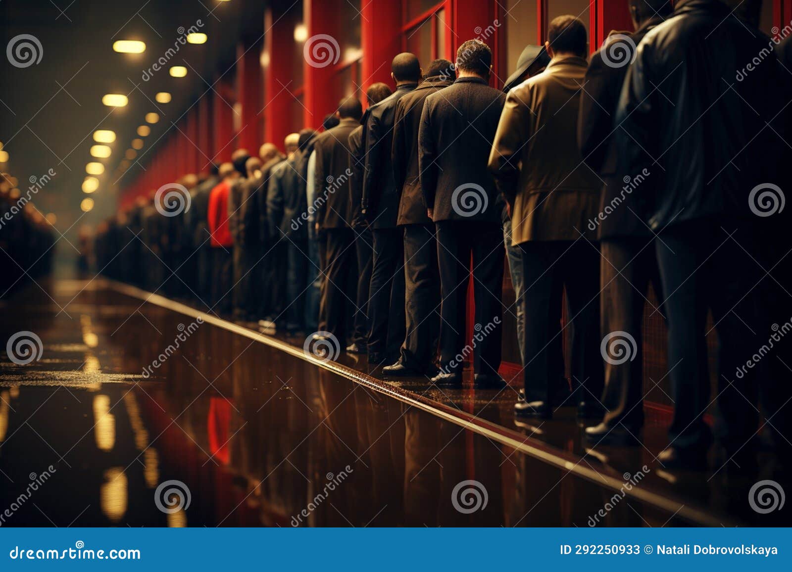 Queue Line of People Waiting for Their Turn Stock Image - Image of ...