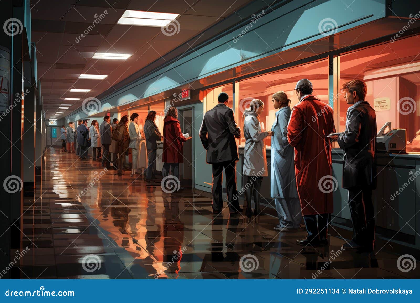 Queue Line of People Waiting for Their Turn Stock Photo - Image of ...