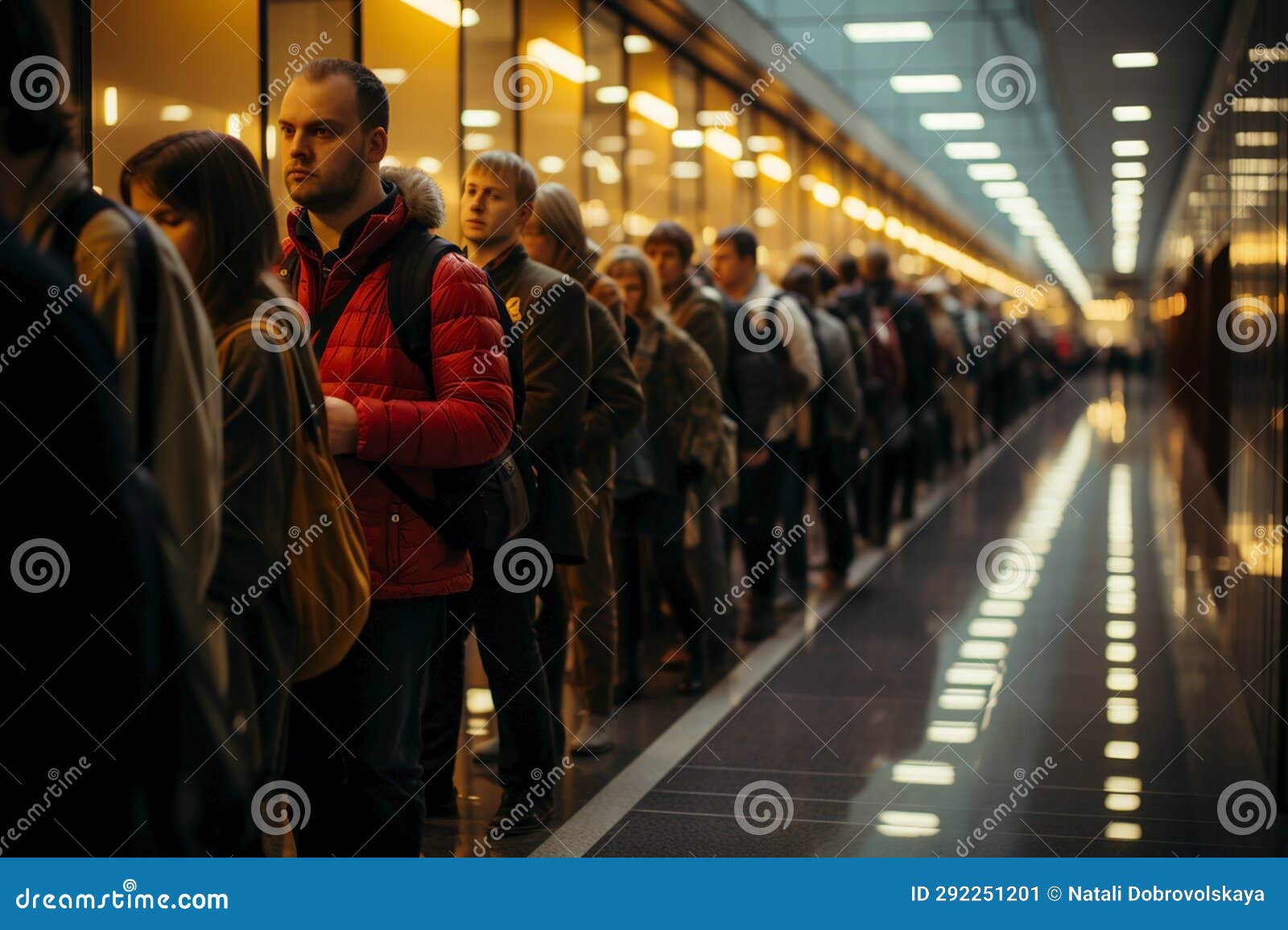 Queue Line of People Waiting for Their Turn Stock Image - Image of ...