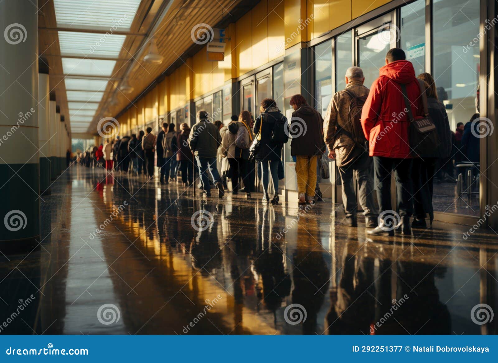 Queue Line of People Waiting for Their Turn Stock Illustration ...