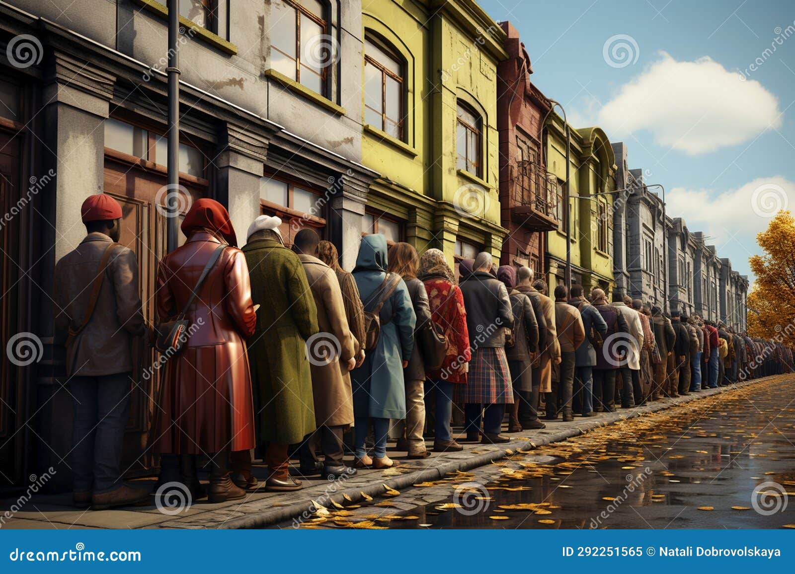Queue Line of People Waiting for Their Turn Stock Image - Image of ...