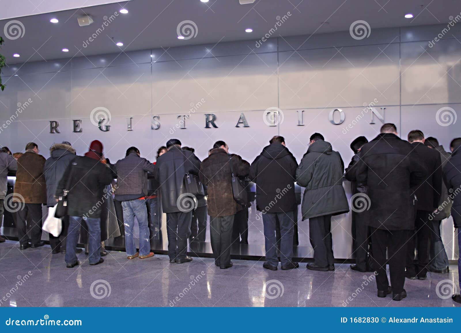 Queue on registration stock photo. Image of hallway, company - 1682830