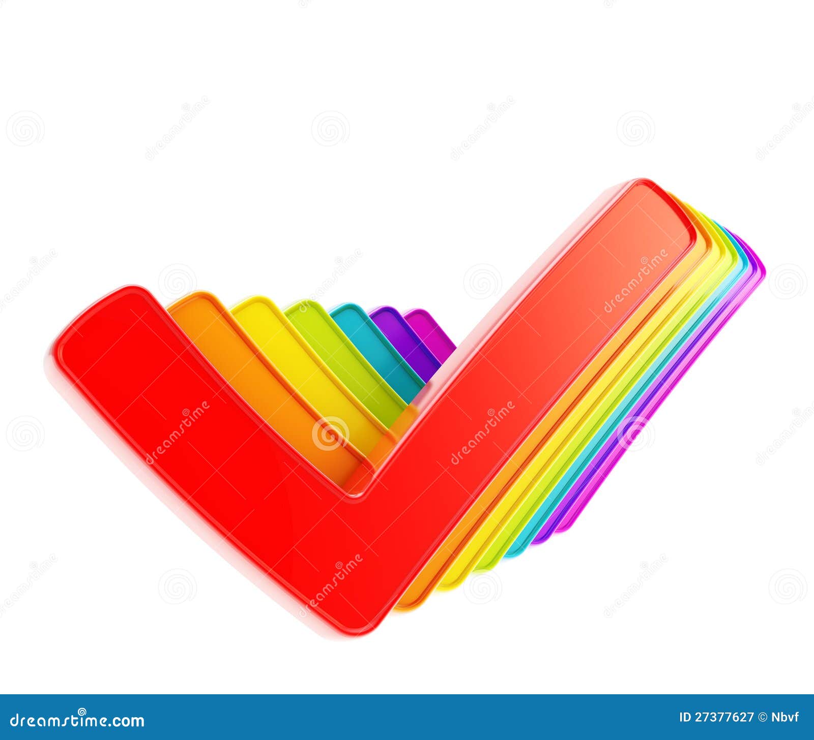 Queue Row of Rainbow Colored Ticks Stock Illustration - Illustration of ...
