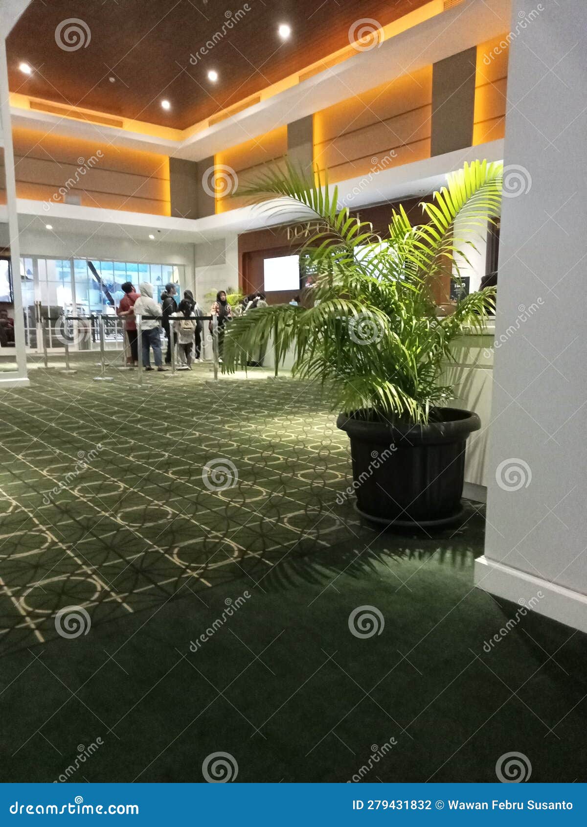Queue at the Ticket Office of a Cinema Stock Photo - Image of green ...