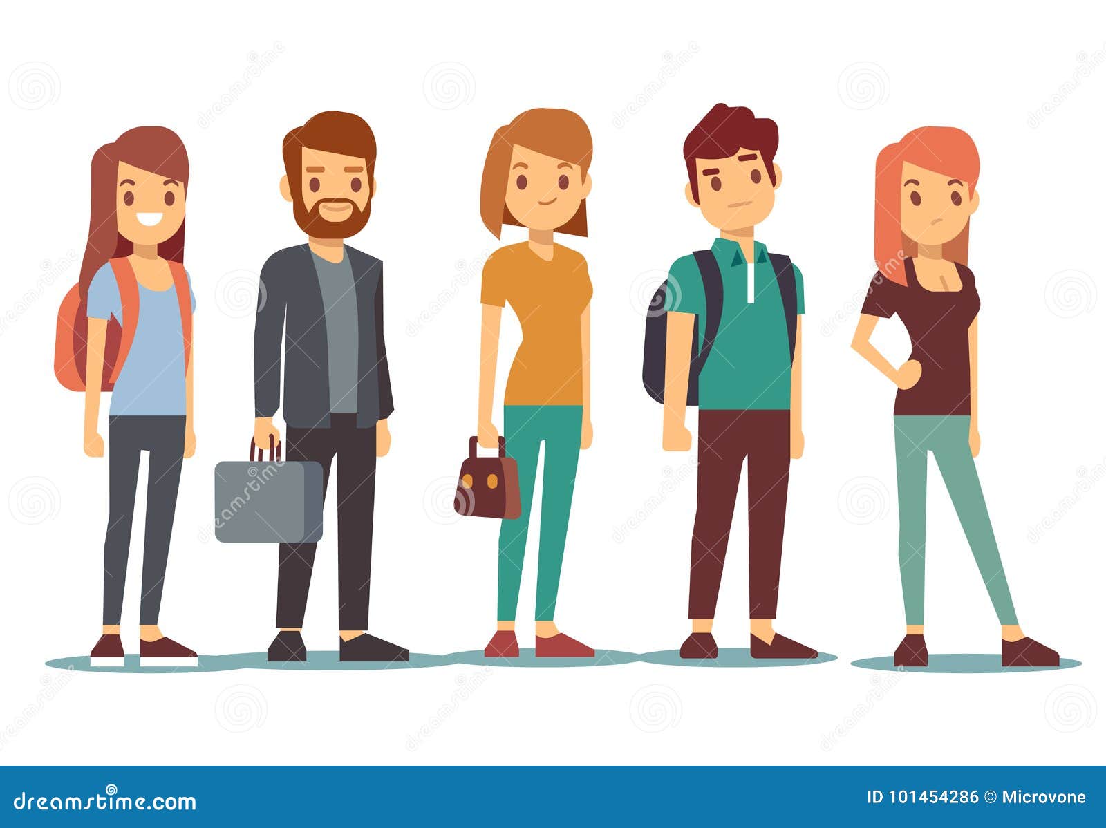 Queue of Young People. Waiting Women and Men Standing in Line. Vector ... Queue of Young People. Waiting Women and Men Standing in Line. Vector ...