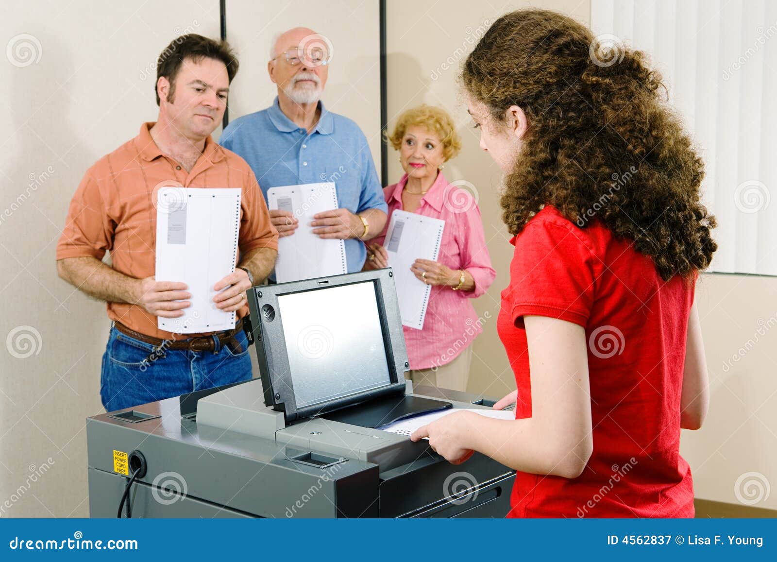 Queued Up To Vote stock image. Image of democrat, politics - 4562837