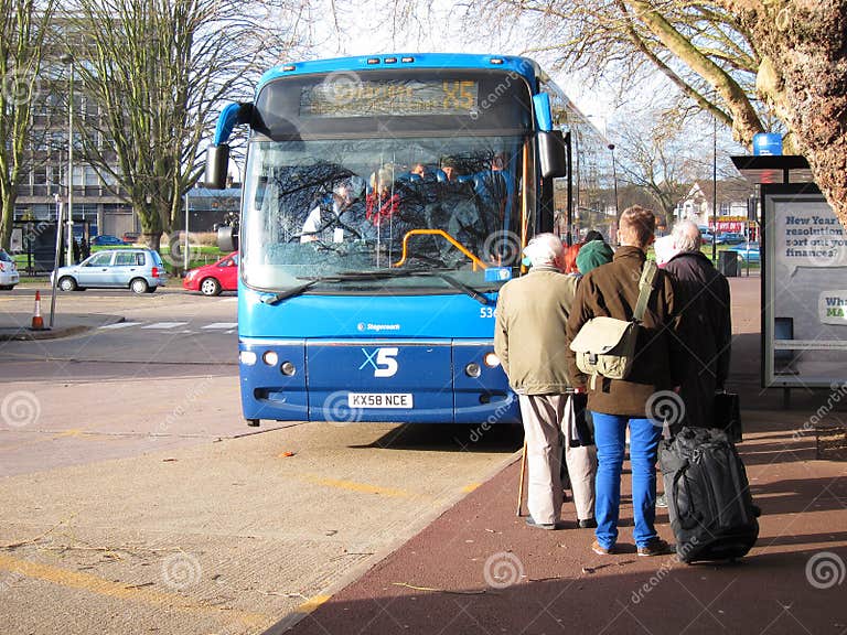 Queueing for a bus. editorial image. Image of boarding - 29101330