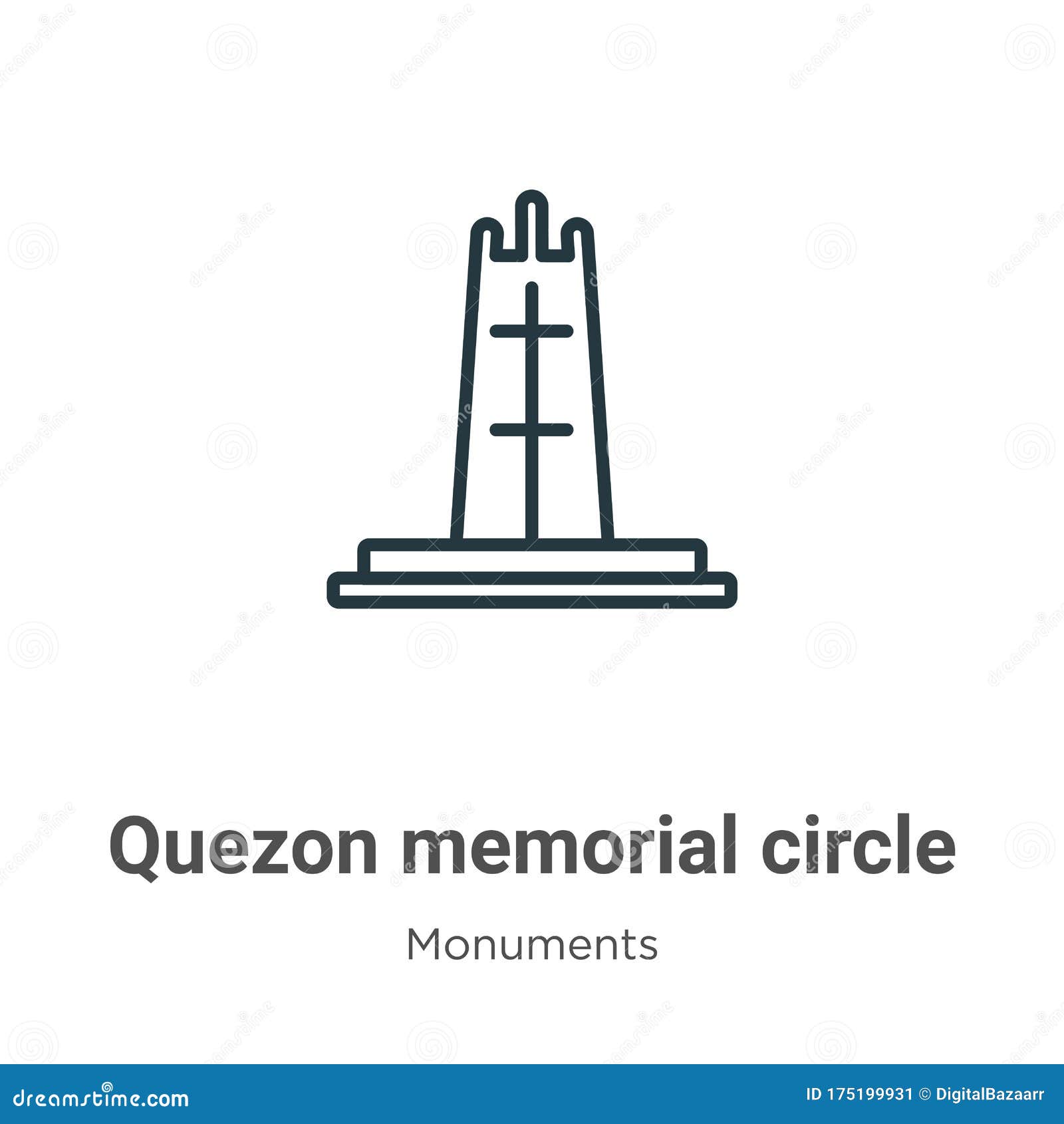 Quezon Memorial Circle Icon In Different Style Vector Illustration. Two ...