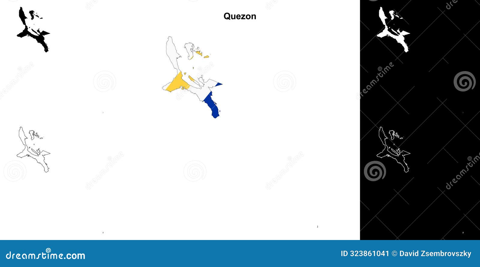 Quezon outline map stock vector. Illustration of provinces - 323861041