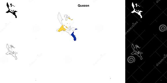 Quezon outline map stock vector. Illustration of provinces - 323861041