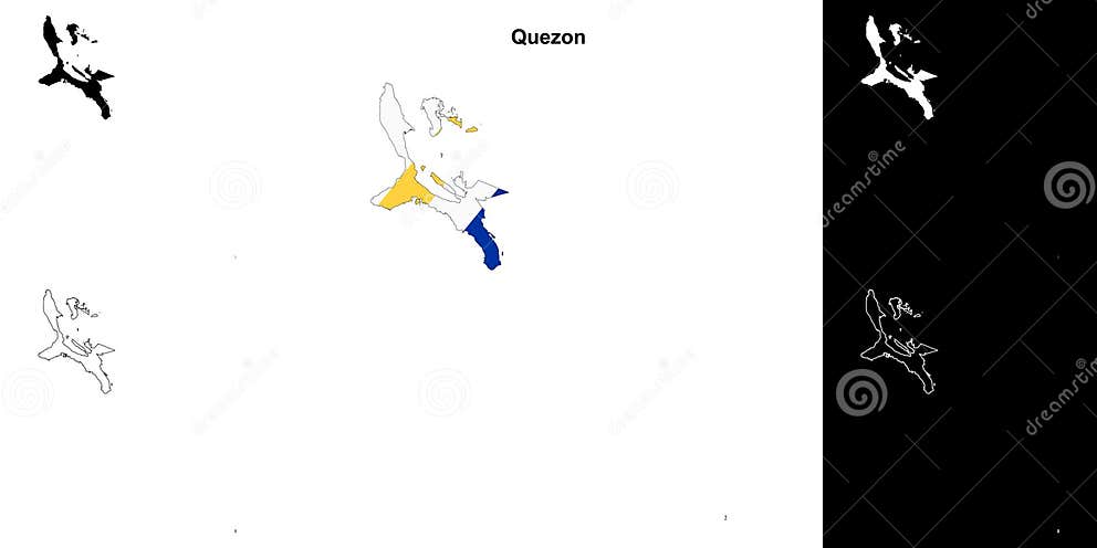 Quezon outline map stock vector. Illustration of provinces - 323861041