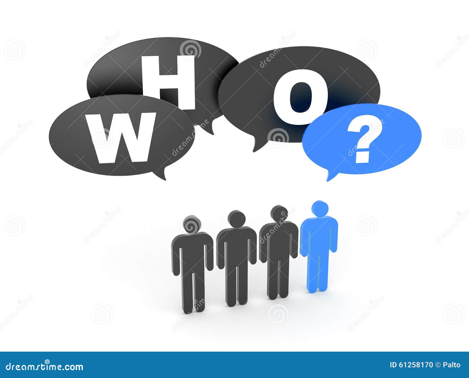 Qui ? illustration stock. Illustration du bulle, bavard - 61258170