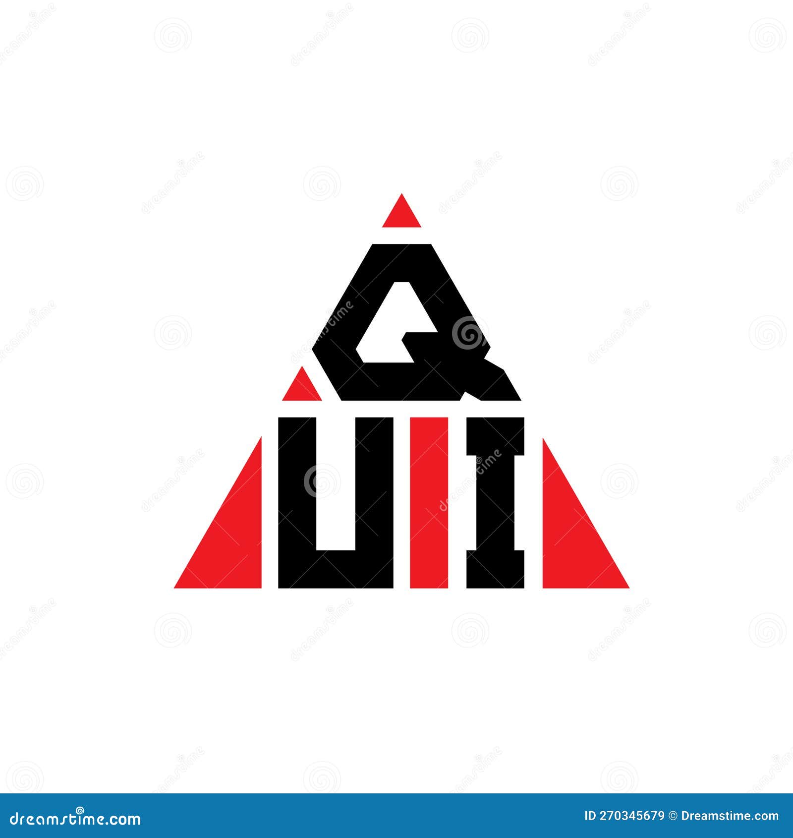 QUI Triangle Letter Logo Design With Triangle Shape. QUI Triangle Logo ...