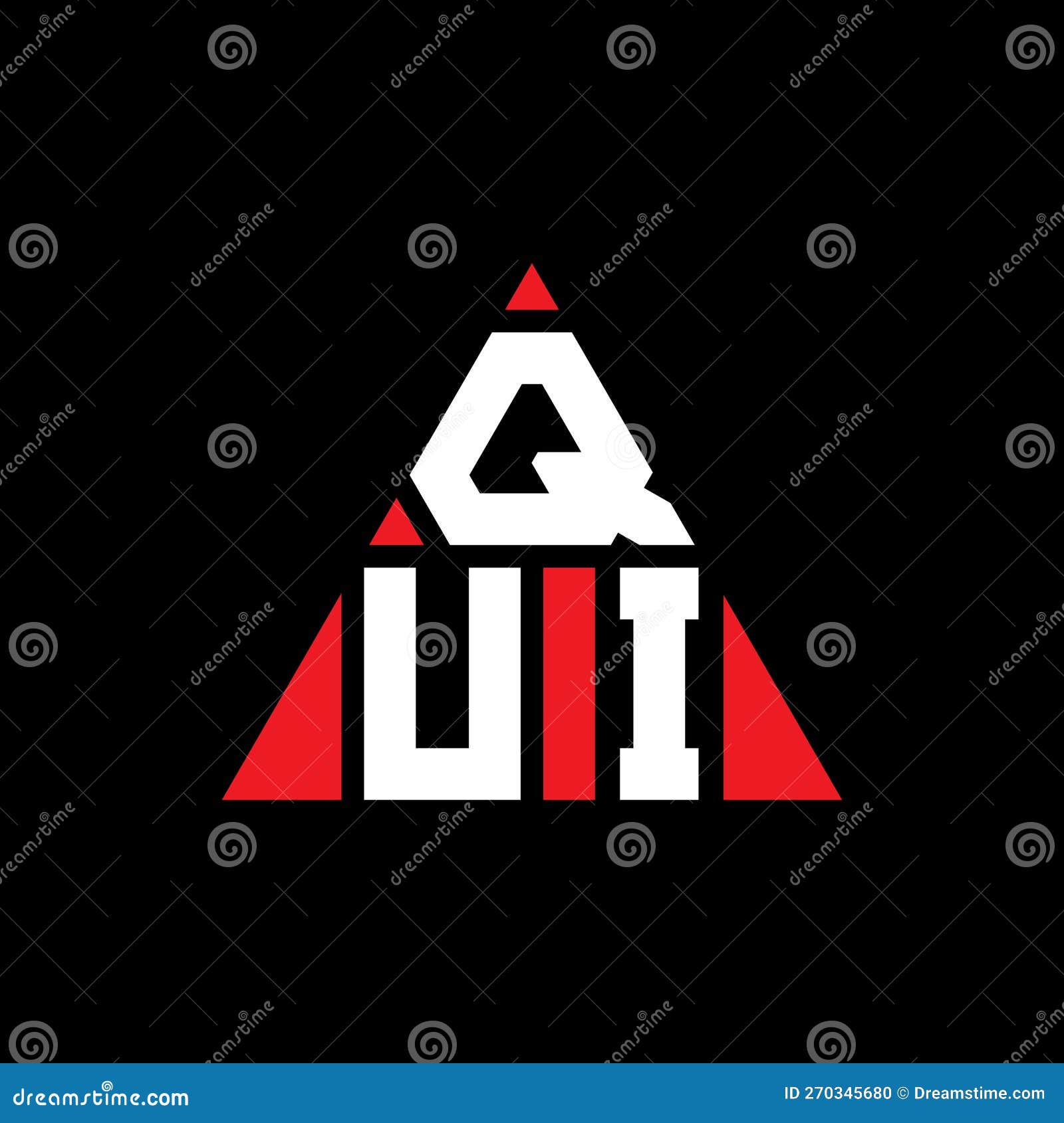 QUI Triangle Letter Logo Design With Triangle Shape. QUI Triangle Logo ...
