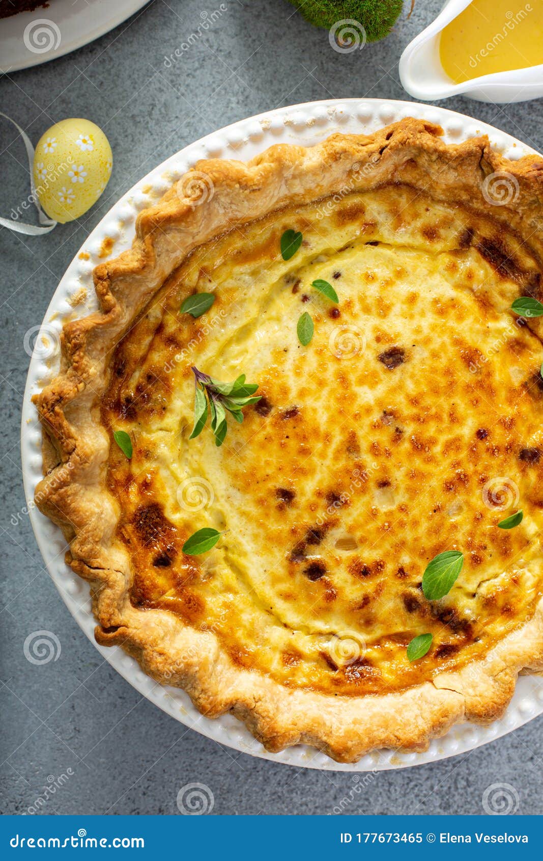 Quiche Lorraine for Easter Brunch Stock Image - Image of dinner ...