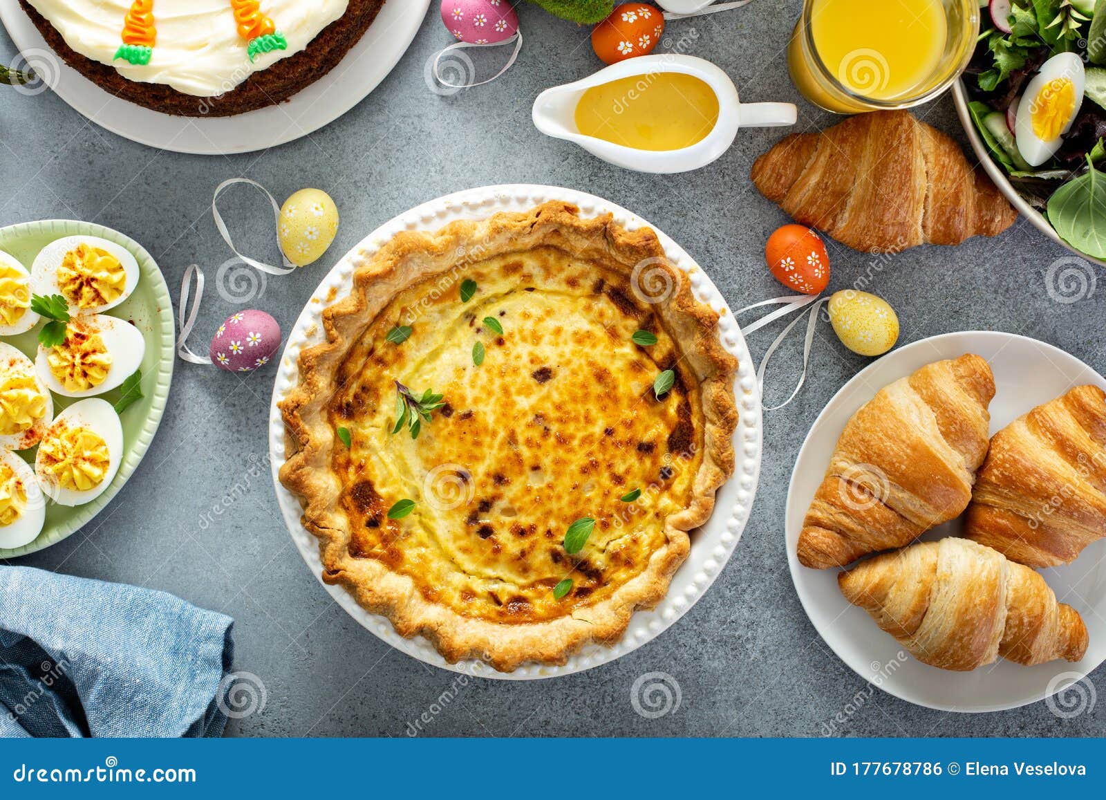 Quiche Lorraine for Easter Brunch Stock Photo - Image of lorraine ...