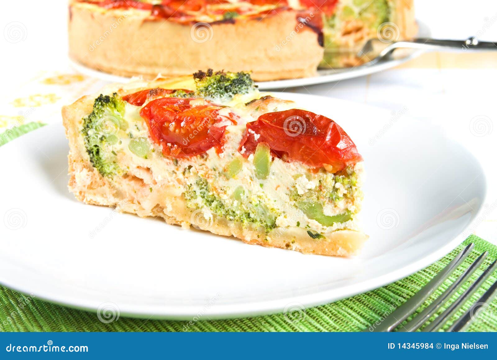 Quiche slice stock photo. Image of meal, dinner, fish - 14345984