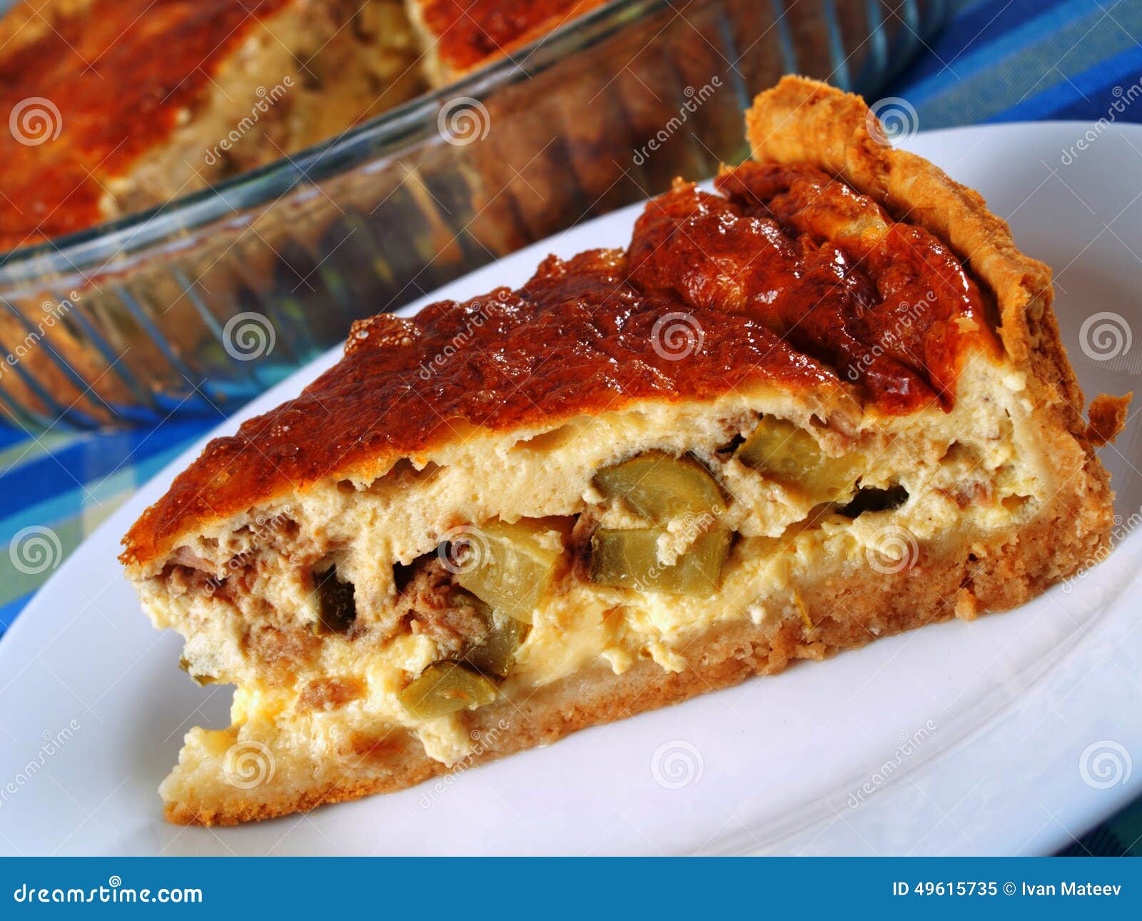 Quiche with tuna fish stock image. Image of baked, tuna - 49615735