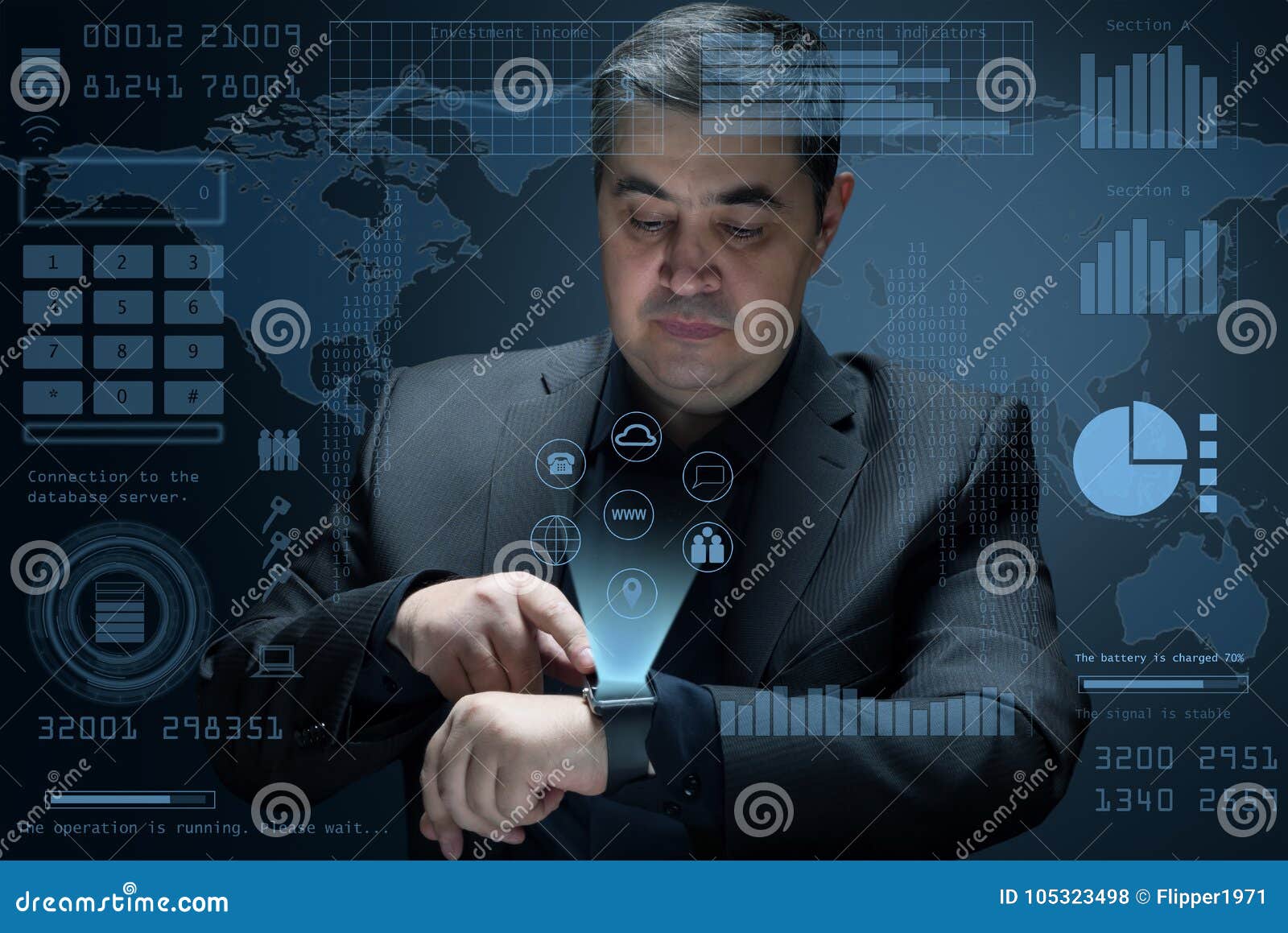 Quick Access To Data Using Modern Technology Stock Photo - Image of ...